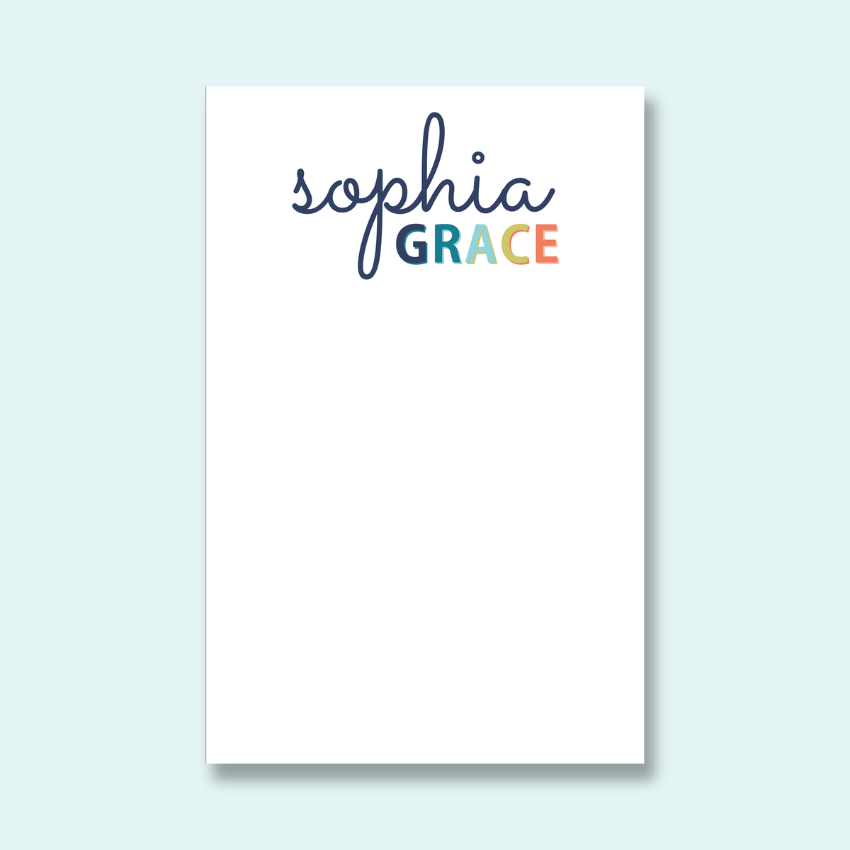 Name Pad | Bold script – Polka Dot Print Shop